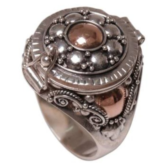 Handcrafted | Jewelry | Gold Accented Sterling Silver Poison Ring ...